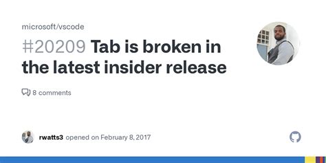 Tab Is Broken In The Latest Insider Release · Issue 20209 · Microsoft