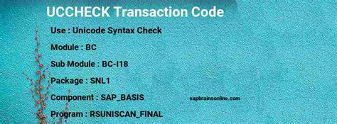 Uccheck Sap Tcode For Unicode Syntax Check