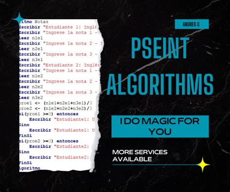 solve algorithms in pseint by andres of fiverr