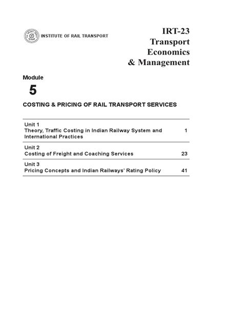Rtm Module 5 2018 Pdf Expense Rail Transport