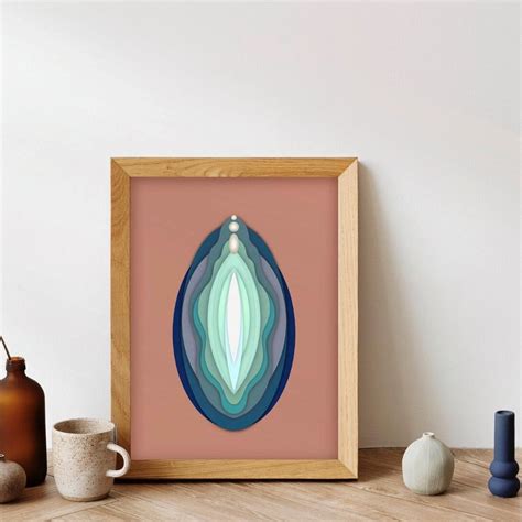 Sapphire Divine Feminine Wall Art Vulva Illustrations Goddess Inspired