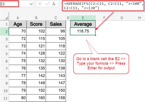 Calculate Average If A Range Lies Between Two Values In Excel Excel Insider