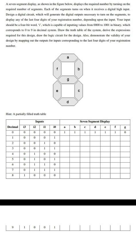 Solved A Seven Segment Display As Shown In The Figure Chegg