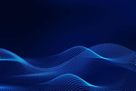 Premium Vector Dynamic Blue Particle Wave Abstract Sound
