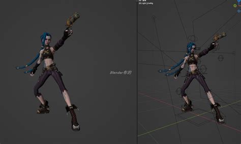 原画复刻 金克丝 禁止转发到卖仅供学习研究 名JinX Modeling blender布的