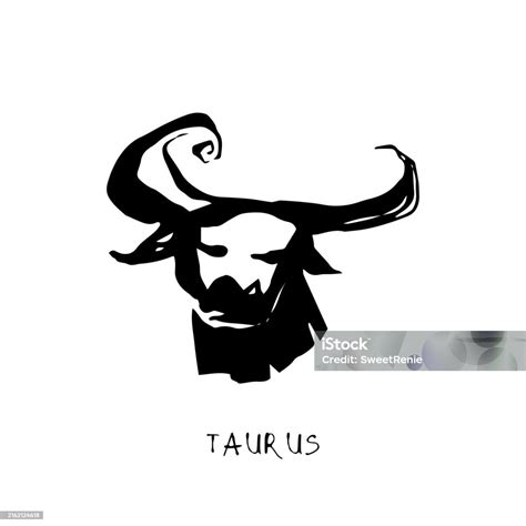 Ilustración De Signo Del Zodiaco Tauro Peculiar Icono Del Horóscopo