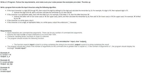 Solved Write A C Program Follow The Requirements And Make Chegg