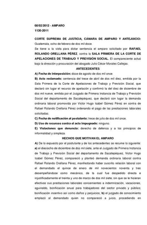iuristec orellana pérez rafael rolando vs sala primera de la corte