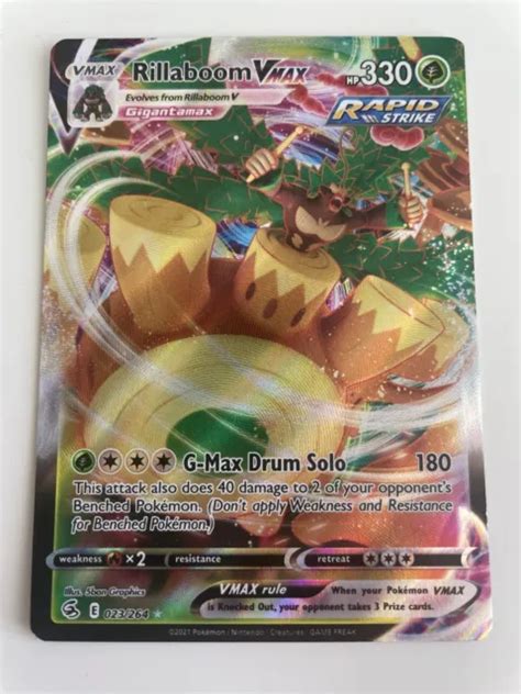 Rillaboom Vmax 023264 Fusion Strike Pokemon Full Art Ultra Rare £3