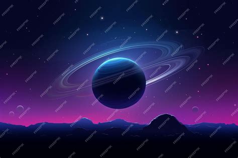 Premium Photo Saturn In Sky At Night Background Asset Game 2d