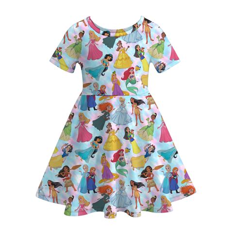 （pre Order）girls Cute Cartoon Print Twirl Dress