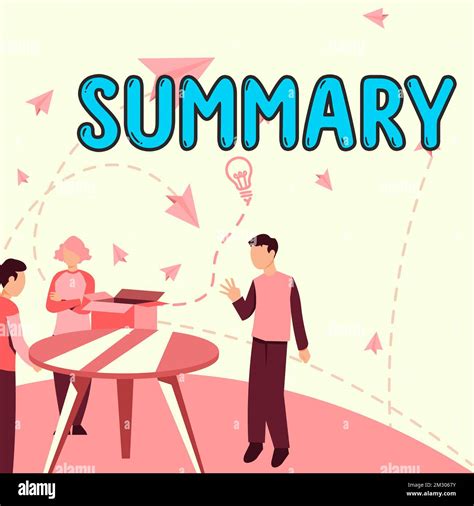 Sign Displaying Summary Business Showcase Brief Statement Abstract Synopsis Concise Abbreviated