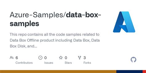 GitHub Azure Samples Data Box Samples This Repo Contains All The Code Samples Related To Data
