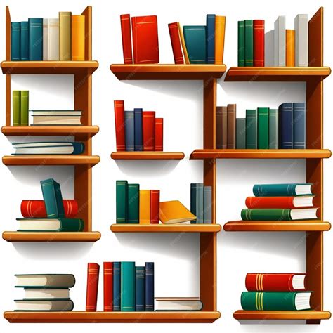 Library Books Vector Set White Background Isolated A High Premium Ai