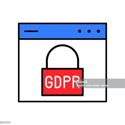 Gdpr 일반 데이터 보호 규정 아이콘 채워진 스타일 편집 가능한 스트로크 0명에 대한 스톡 벡터 아트 및 기타 이미지 0명