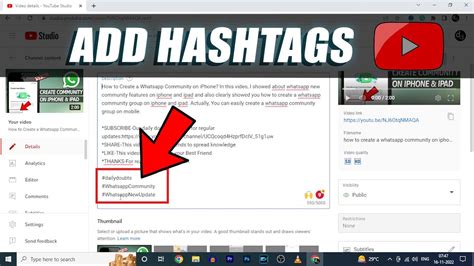 How To Add Hashtags On YouTube Videos Using PC Laptop YouTube