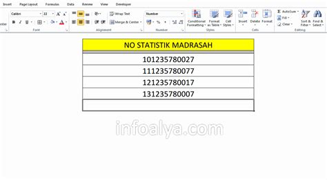 Cell Hanya Diisi Angka