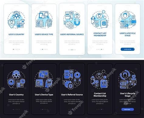 Premium Vector Smart Content Onboarding Template Responsive Mobile Website With Icons