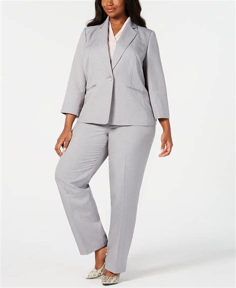 Le Suit Plus Size Single Button Pantsuit Macys