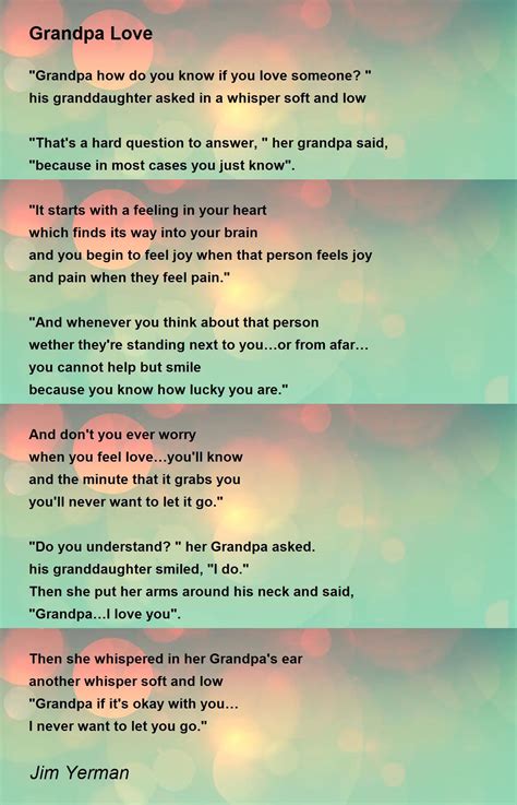I Love You Grandpa Poems