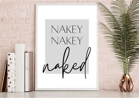 Nakey Nakey Naked Impresi N Ba O Dormitorio Impresiones Etsy