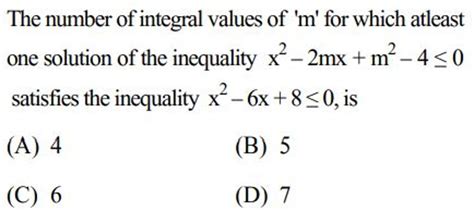 The Number Of Integral Values Of M For Which Atleast One Solution Of