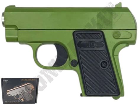 V6 Metal Bb Gun Spring Airsoft Pistol Green 2 Tone Kombatkit