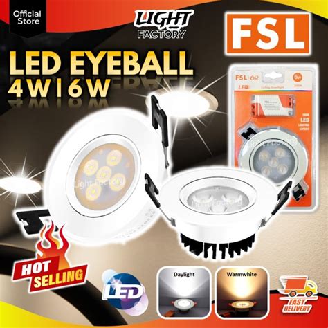 Fsl Recessed Led Eyeball 4w 6w Spotlight Led Smd Recessed Light Led Eyeball Downlight Daylight