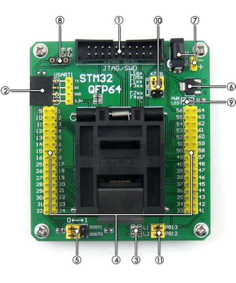 STM32 Programming Adapter Test Socket Conversion Module For LQFP64