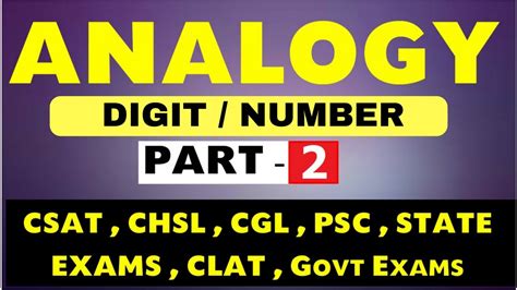 Analogy Part 2 Digit Questions For Csat Clat Ssc Cgl Chsl Psc