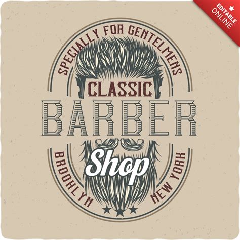 Classic Barber Shop Vintage T Shirt Design Template Free Design Template