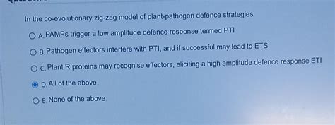 Solved In The Co Evolutionary Zig Zag Model Of