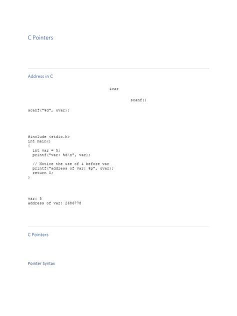 11 Pointers Pdf Pointer Computer Programming C Programming Language