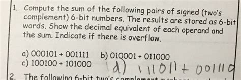 solved compute the sum of the following pairs of signed