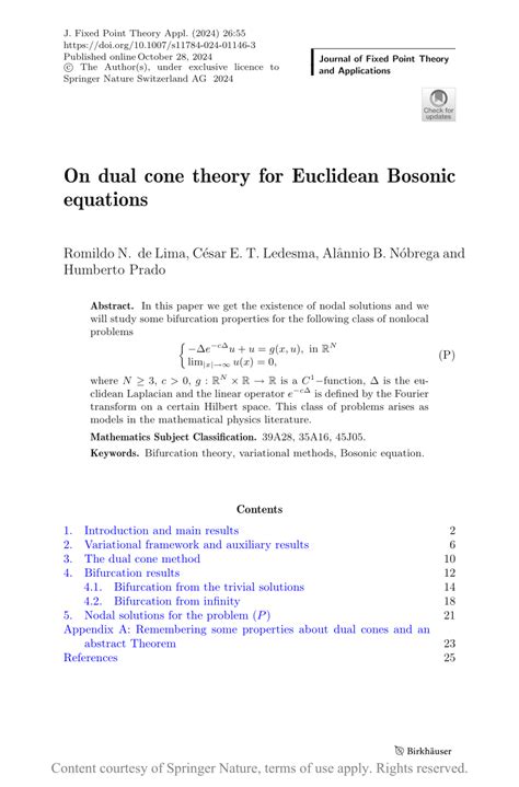 On Dual Cone Theory For Euclidean Bosonic Equations Request Pdf