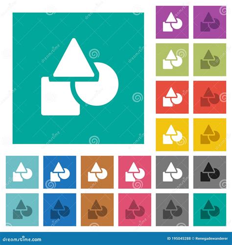 Basic Geometric Shapes Square Flat Multi Colored Icons Stock Vector Illustration Of Figure