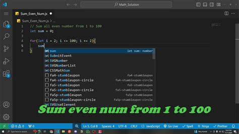 Sum Even Number From 1 To 100 Mathematics Javascript Problemsolving Sumofseries Evennumber