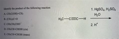 Solved Identify the product of the following reaction A. | Chegg.com