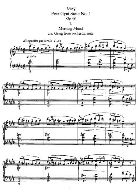 Pdf Edvard Grieg Peer Gynt Suite No 1 Op 46 Dokumentips