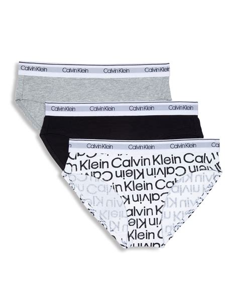 Calvin Klein Girls Modern Cotton 3 Pack Bikini Sketch Logo David Jones