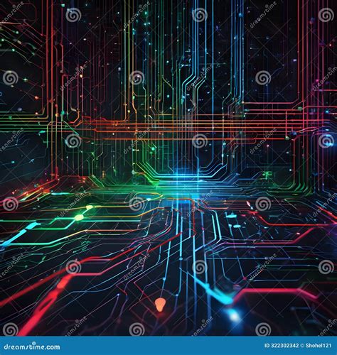 Futuristic Neural Network Of Trigonometric Figures Points And Polygons Stock Photo
