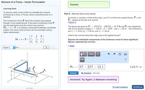 Solved Moment Of A Force Vector Formulation Part A Moment