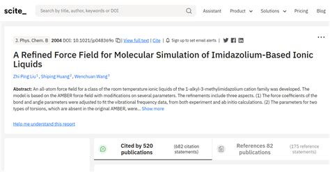 A Refined Force Field For Molecular Simulation Of Imidazolium Based Ionic Liquids