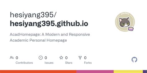 GitHub Hesiyang395 Hesiyang395 Github Io AcadHomepage A Modern And