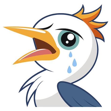 Premium Vector Egret Bird Cries Kawaii
