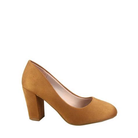 Songful 3 Womens Fashion Patent Faux Suede Round Toe Chunky Heel Slip