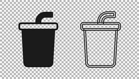 투명 한 배경에 고립 된 마시는 빨대와 물 아이콘과 검은 종이 유리 소다 음료 유리 신선한 차가운 음료 기호 벡터 가득 찬에 대한 스톡 벡터 아트 및 기타 이미지 Istock