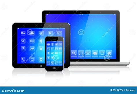 Laptop Tablet Pc And Smartphone Stock Illustration Illustration Of