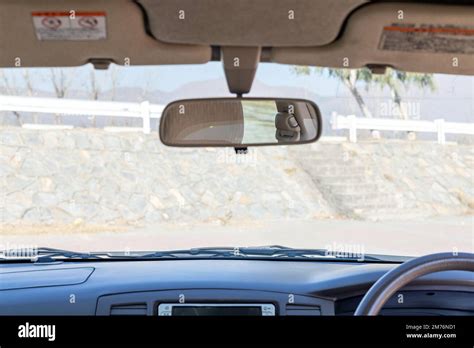 Car Rear View Mirror Inside The Car Stock Photo Alamy