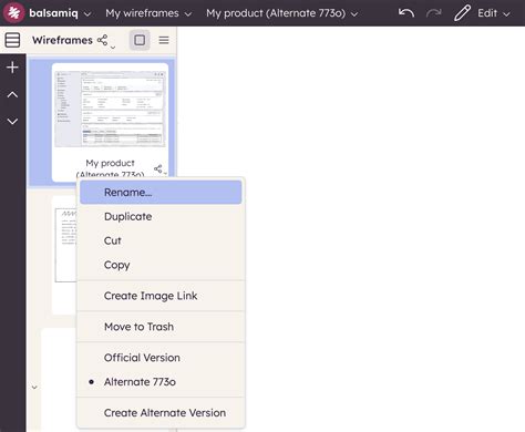 How To Create Wireframe Alternates In Balsamiq Balsamiq Documentation